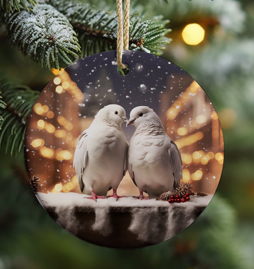 3D DOVE Christmas Ornament Sublimation Christmas Doves Round - Etsy