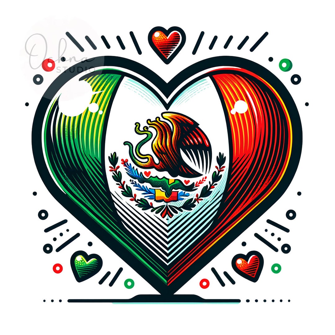 Mexico Heart PNG, Patriotic Png, Mexican Flag Png, Travel Png, Holiday ...