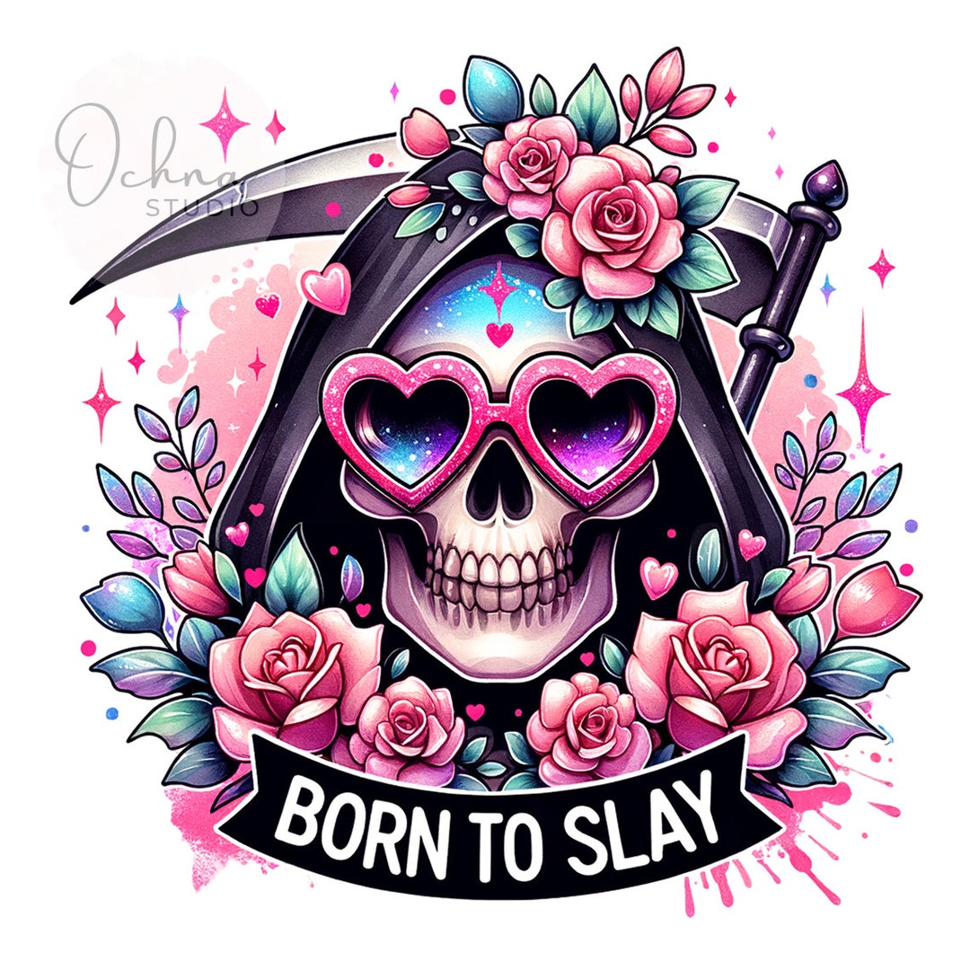 Born to Slay PNG, Snarky Skeleton Clipart, Bougie Skeleton PNG, Grim ...