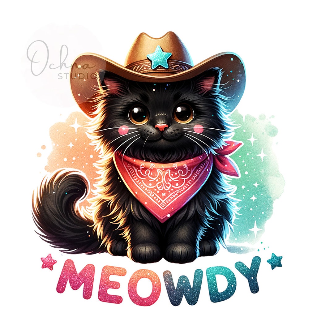 Meowdy PNG, Cat Clipart, Cowboy Cat, Cat PNG, Western Cat Png, Country ...