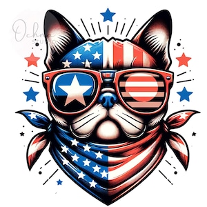 Patriotic Dog PNG, American Flag Sunglasses French Bulldog PNG, 4th of ...