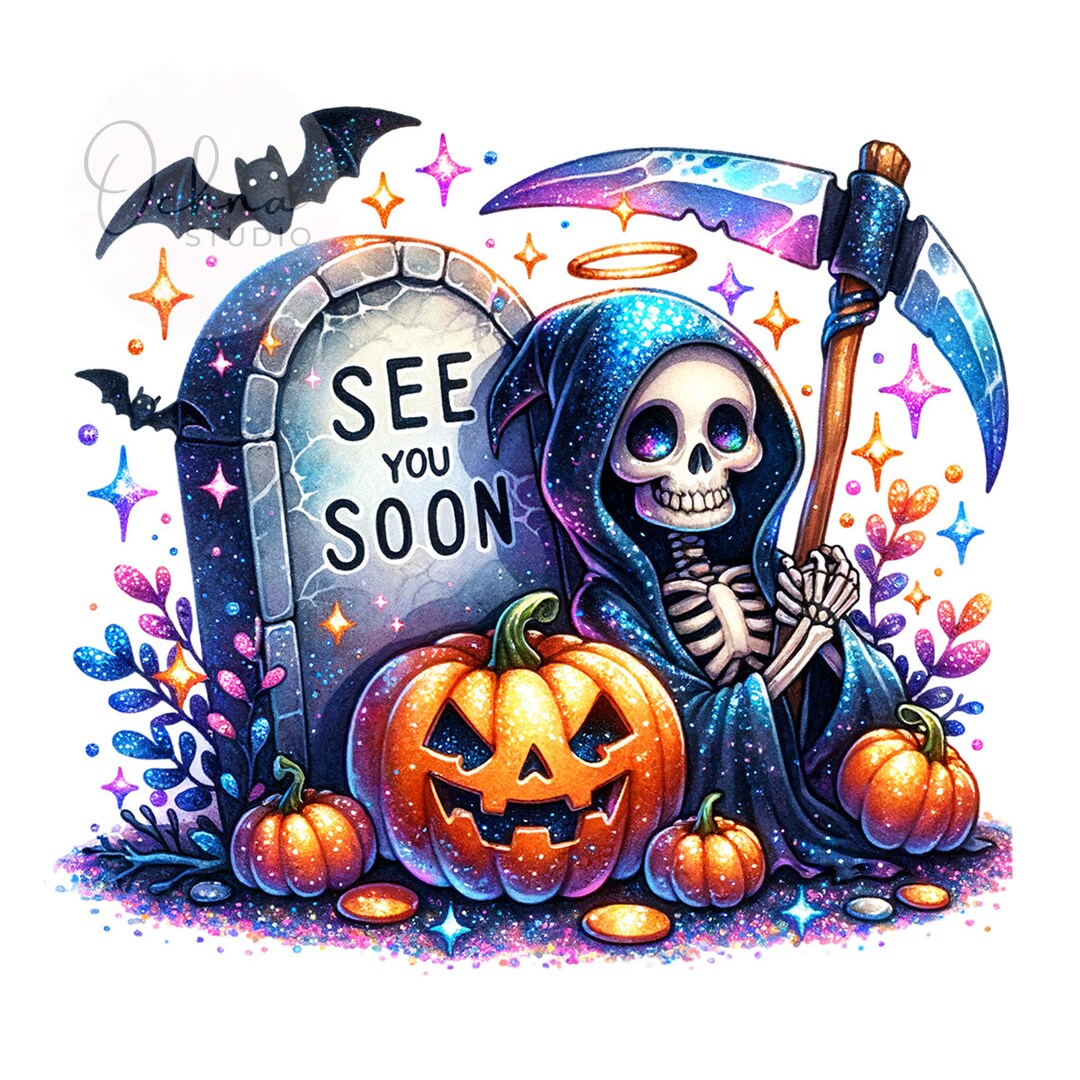 See You Soon PNG, Grim Reaper Clipart, Halloween Clipart, Graveyard ...