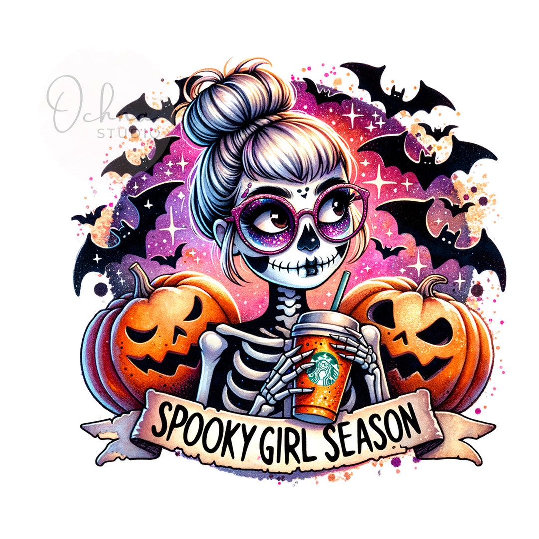 Spooky Girl Season PNG, Spooky Summer Girl PNG, Spooky Summer Clipart ...
