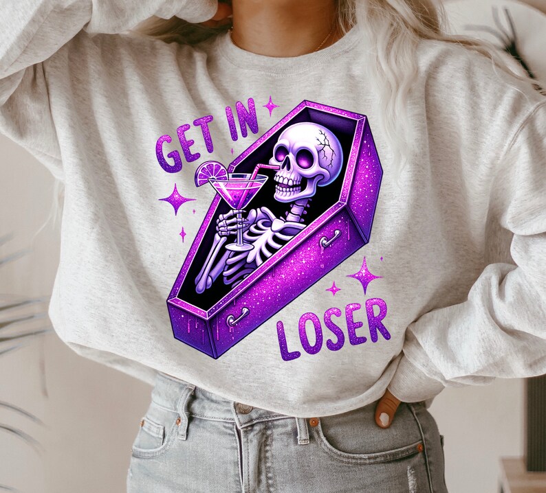 Get in Loser PNG, Snarky Skeleton PNG, Spooky Skeleton Png, Gothic ...
