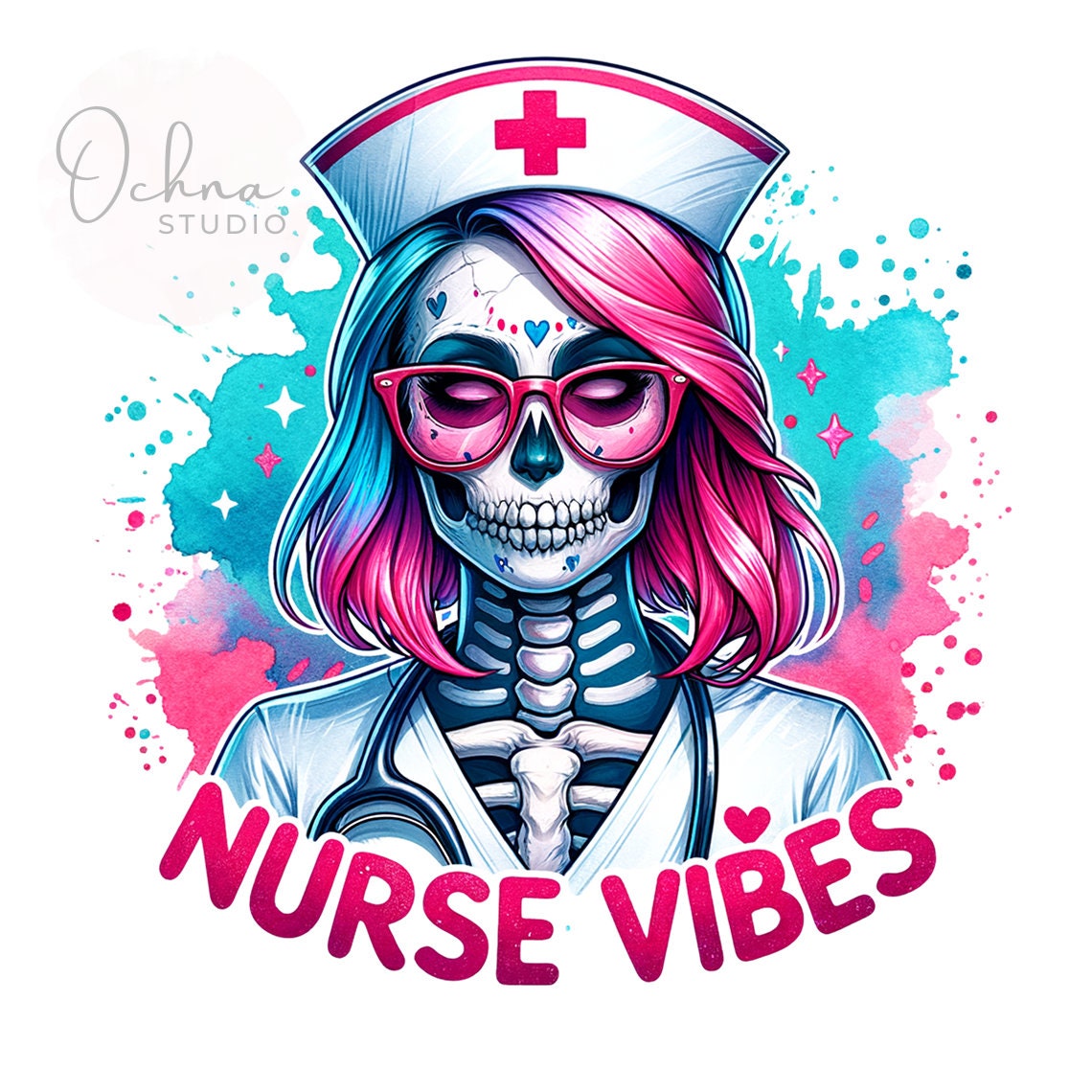 Nurse Vibes PNG, Future Nurse PNG, Future Nurse Clipart, Skeleton Nurse ...