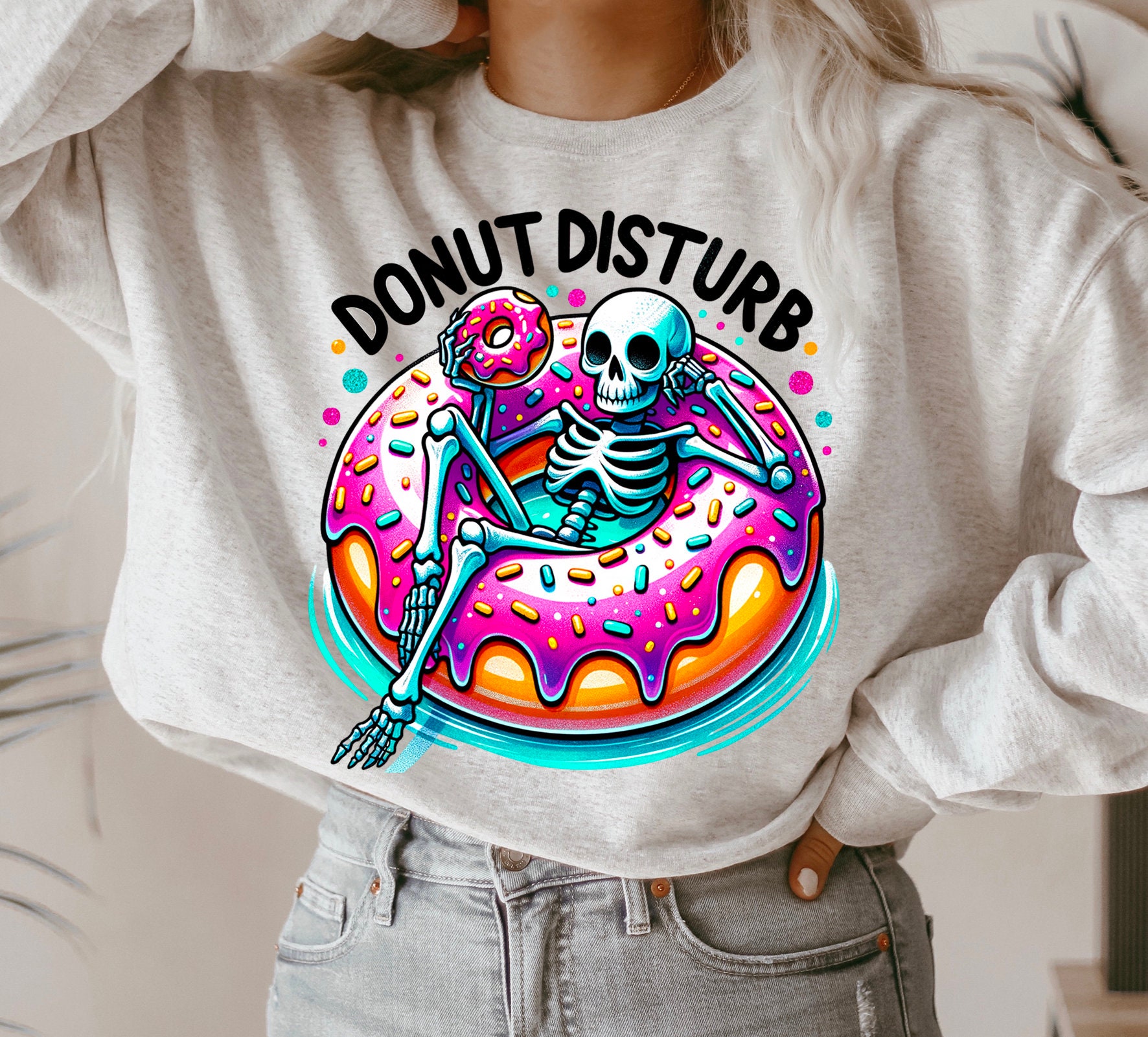 Donut Disturb PNG, Snarky Skeleton Sublimation Design, Pool Float Donut ...
