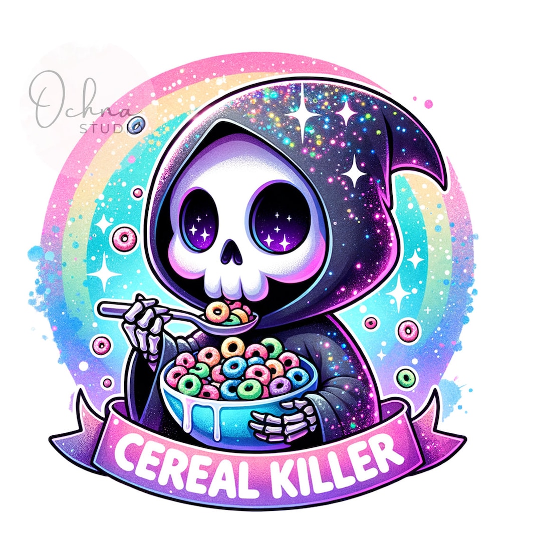 Cereal Killer PNG, Sarcastic Skeleton, Grim Reaper Clipart, True Crime ...