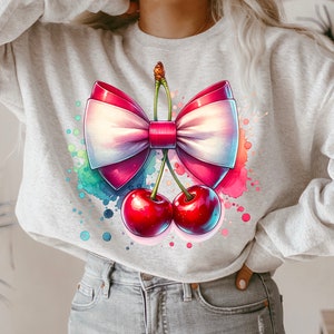 Coquette Cherry PNG, Cherries Sublimation Design, Cherry Clipart ...