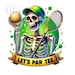 Let's Par Tee Clipart, Golf PNG, Spooky Golfer, Skeleton Golfing, Retro ...