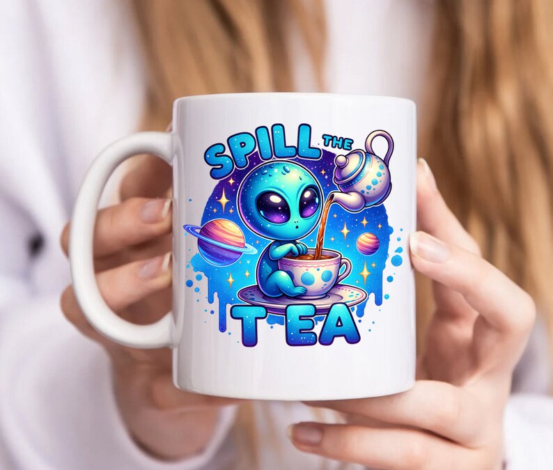 Spill the Tea PNG, Funny Grim Reaper Clipart, Alien Tea Pot Png, Blue ...