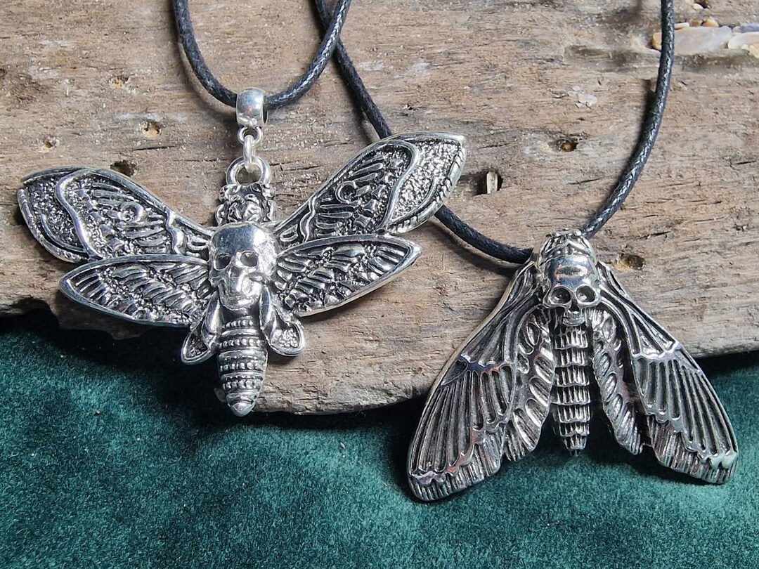 Deathshead Hawk Moth Necklace: Gothic Silver Tone Statement Jewelry - Etsy