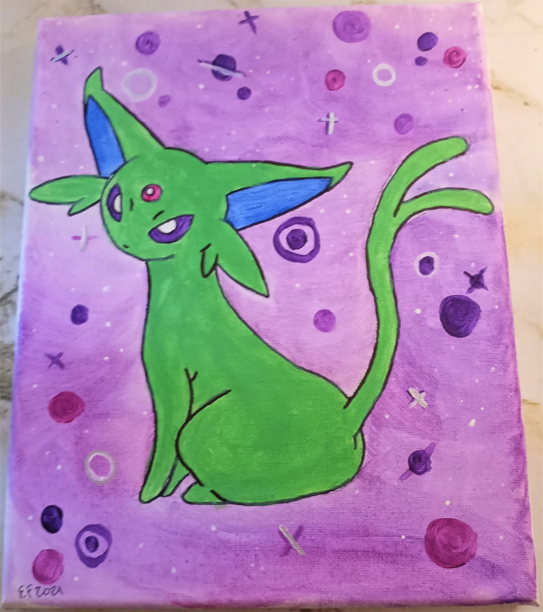 Pokemon Shiny Espeon Original Acrylic Painting - Etsy