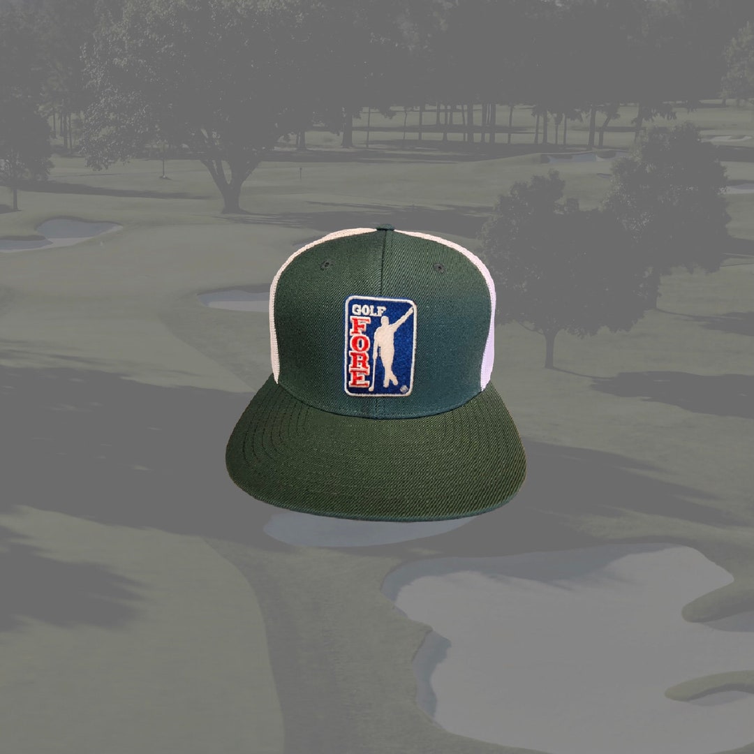 Green - White Five Panel FORE Golf Hat - Etsy