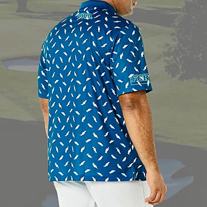 Parakeet Pattern, Navy & Teal FORE Golf Dri-fit, On-course Polo - Etsy