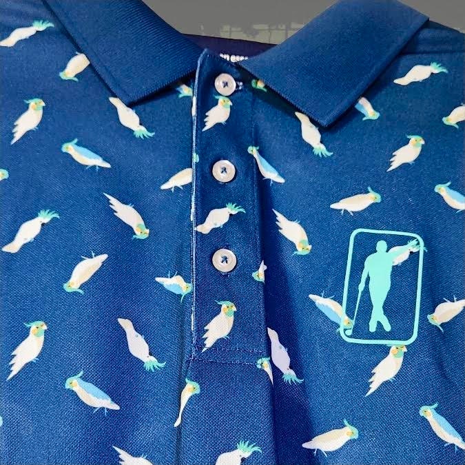 Parakeet Pattern, Navy & Teal FORE Golf Dri-fit, On-course Polo - Etsy