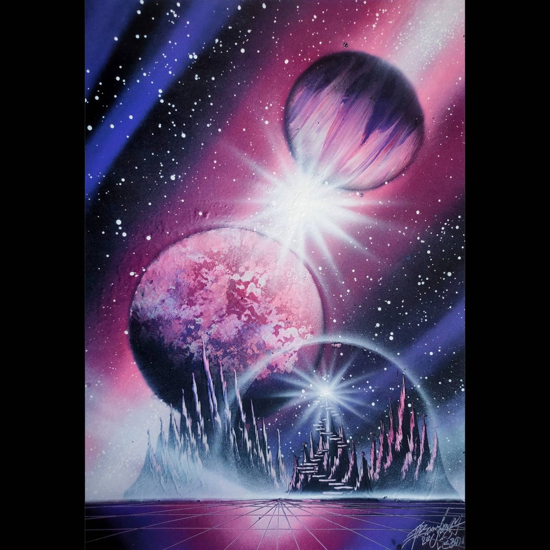 Spraypaint Art / Spray Paint Art / Galaxy Art / Space Home Decor ...