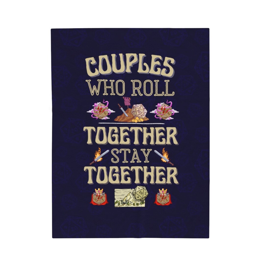 DND Couples Who Roll Together Velveteen Plush Blanket Perfect Gift for ...