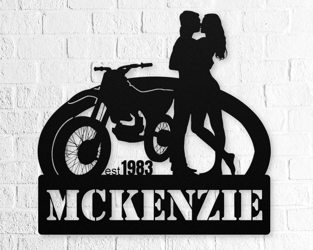 Personalized Motocross Couple Metal Wall Art, Dirt Bike Wedding Gift ...