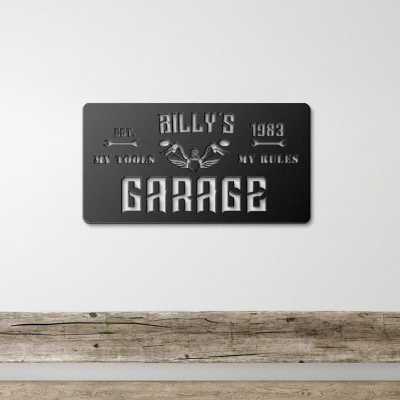 Personalized Motorcycle Garage Metal Sign: Custom Biker Man Cave Art - Etsy