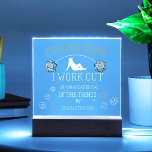 Personalized DND Acrylic Light up Sign - Funny I Work Out Acrylic ...