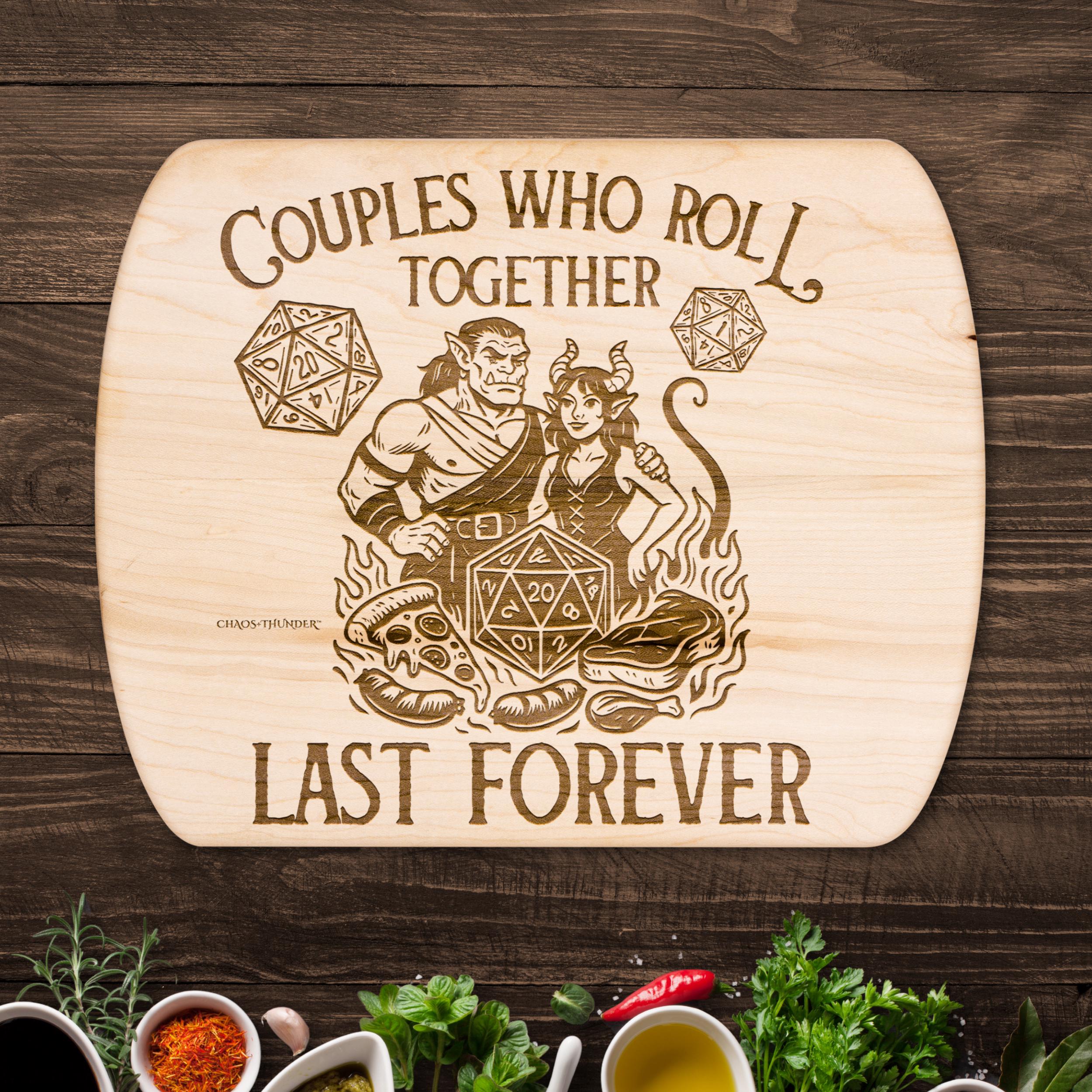 Couples Who Roll Together DND Cutting Board, DND Wedding or Anniversary ...