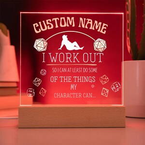 Personalized DND Acrylic Light up Sign - Funny I Work Out Acrylic ...