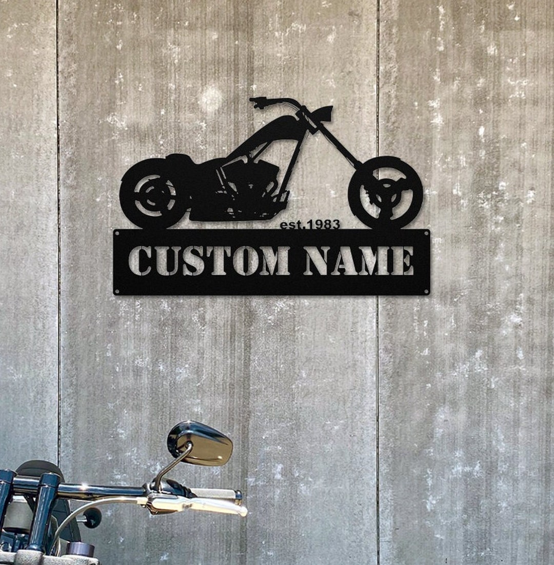 Metal Motorcycle Sign, Harley Davidson Wall Art, Motorcycle Decor ...