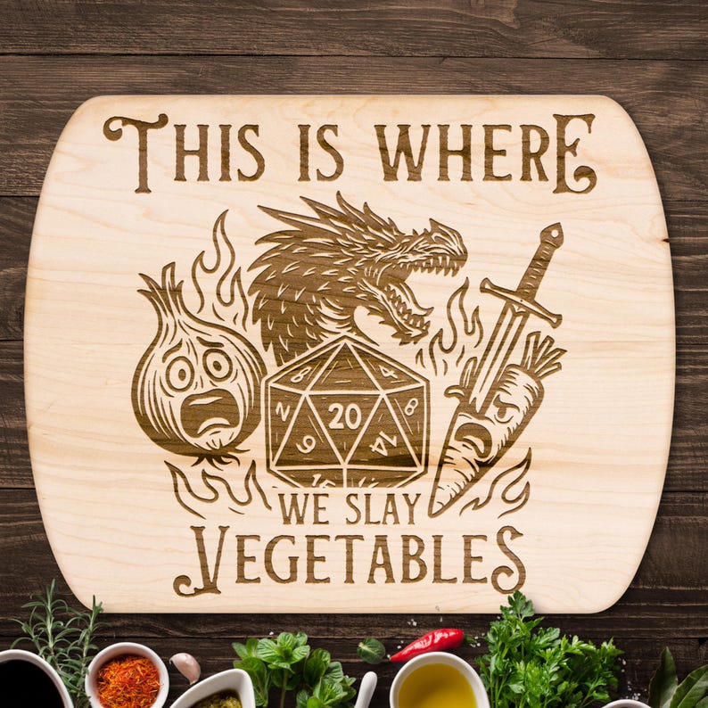 This is Where We Slay the Vegetables DND Cutting Board Perfect DM Gift ...