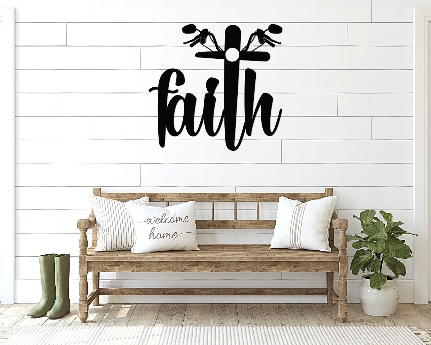 Faith Biker Cross Metal Wall Art, Christian Biker, Motorcycle Religious ...