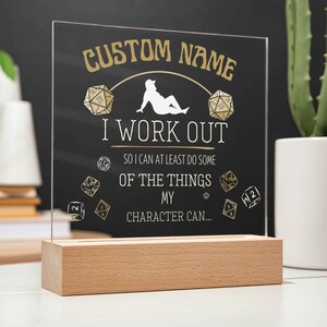 Personalized DND Acrylic Light up Sign - Funny I Work Out Acrylic ...