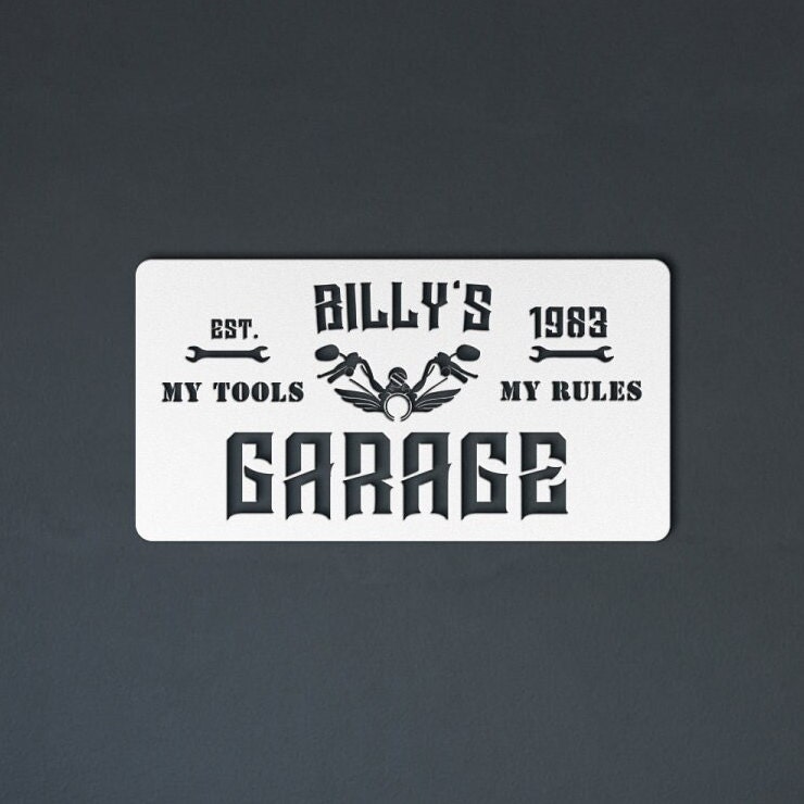 Personalized Motorcycle Garage Metal Sign: Custom Biker Man Cave Art - Etsy