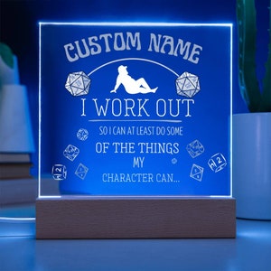 Personalized DND Acrylic Light up Sign - Funny I Work Out Acrylic ...