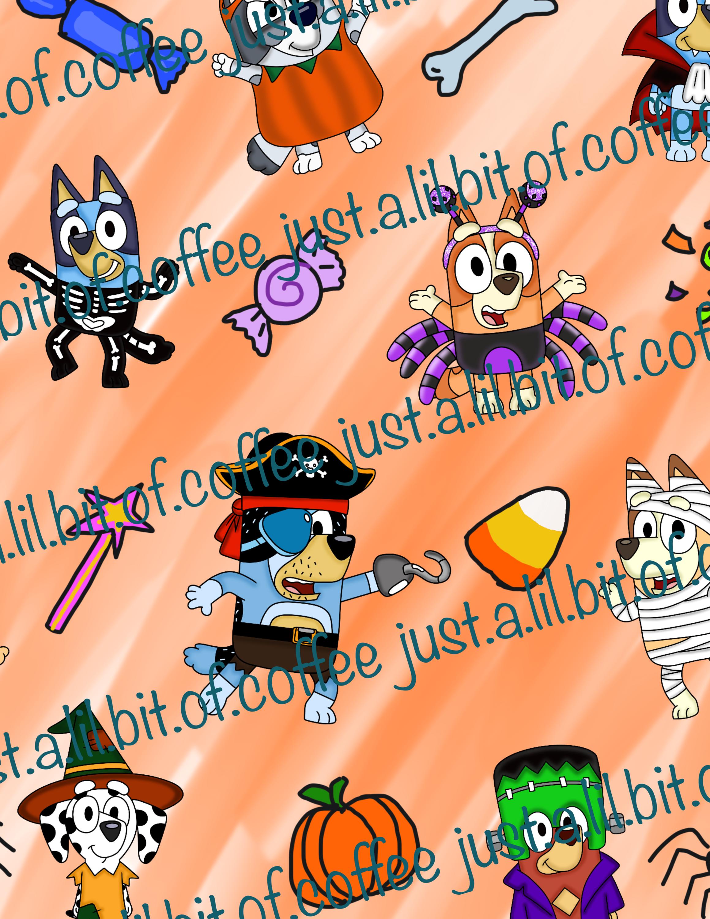 Halloween Bluey Dress up Seamless Papers DIGITAL DOWNLOAD Scrapbooking ...