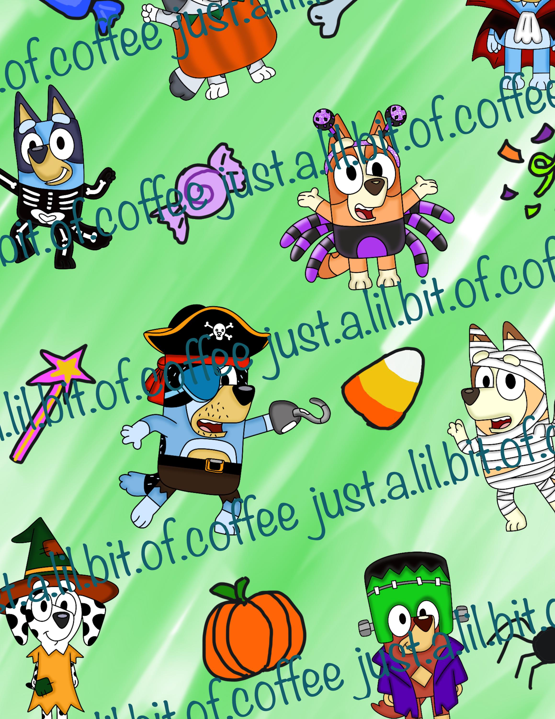 Halloween Bluey Dress up Seamless Papers DIGITAL DOWNLOAD Scrapbooking ...
