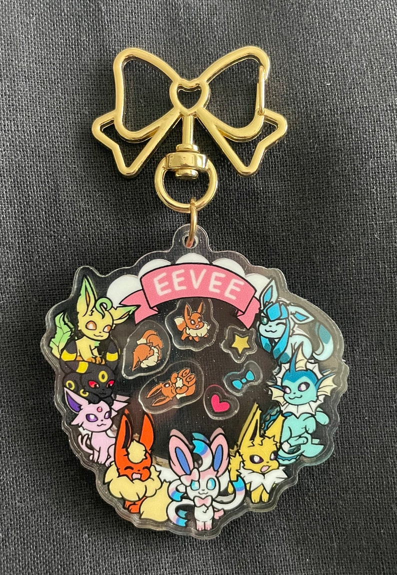 Eevee and Friends Shaker Keychain - Etsy