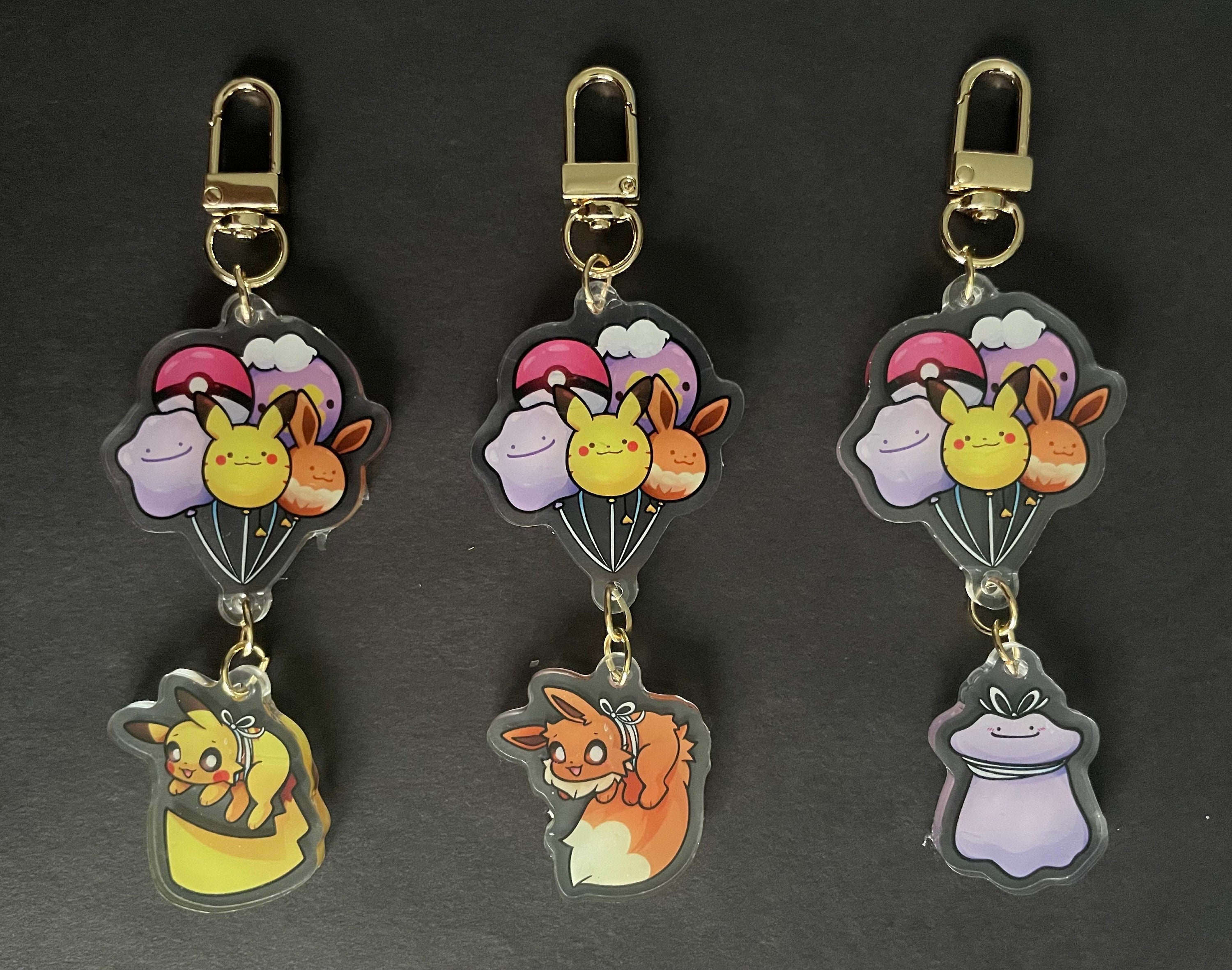 31/2 Inch Pikachu, Eevee, Ditto Balloon Dangle Charms - Etsy
