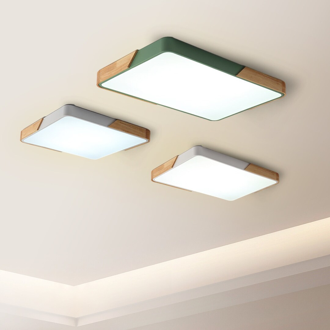 Rectangle Shape Wooden Ceiling Light-color Ceiling Light-living Room ...