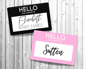 Hello My Name is Procreate Stamps Name Tag Stamps Name Sticker ...