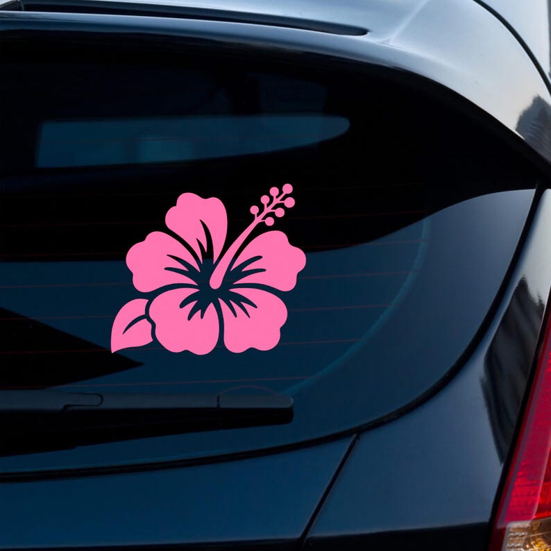 Hibiscus Flower Vinyl Decal – Holographic or Matte Sticker for Car ...