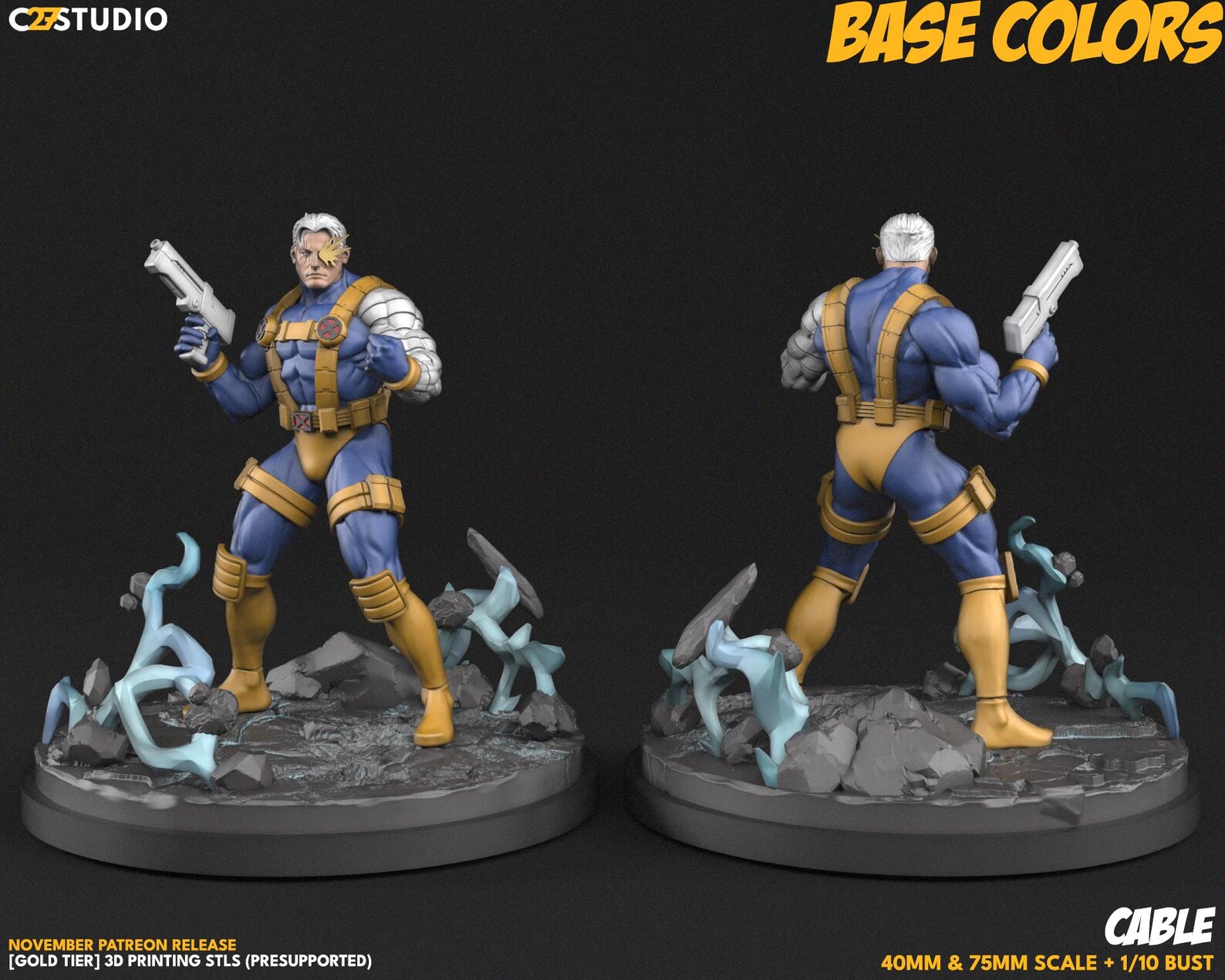 Cable | CP Crisis Protocol | Fan Art - Marvel | 3D Printed Miniature - Etsy