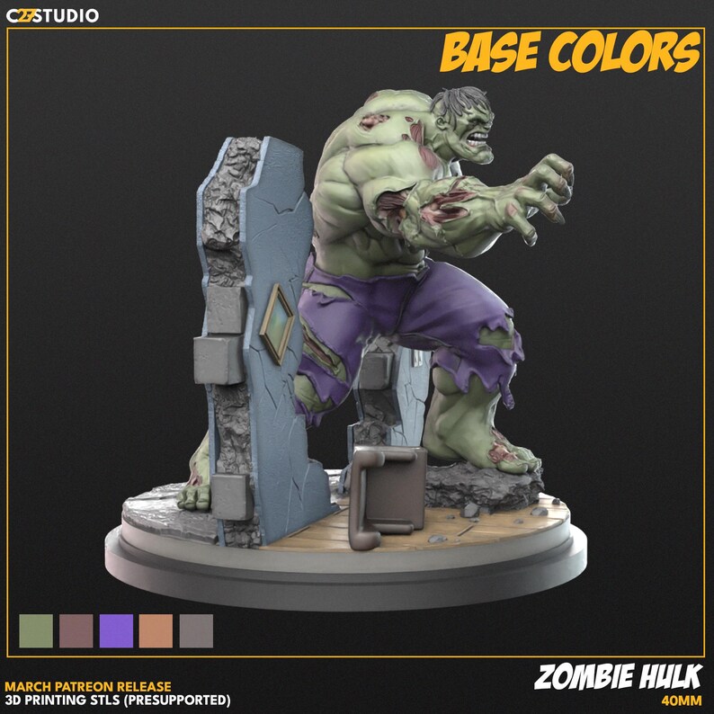 Zombie Hulk | MCP Crisis Protocol | Fan Art - Marvel | 3D Printed ...