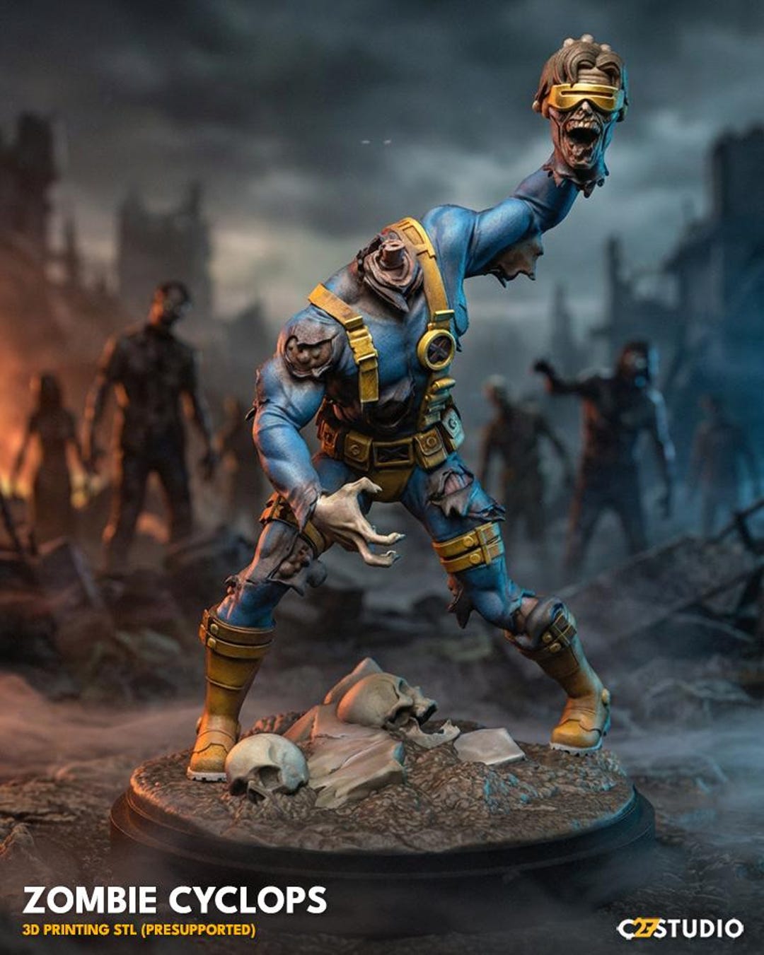 One-eyed Zombie | Fan Art - Marvel | 3D Printed Miniature - Etsy