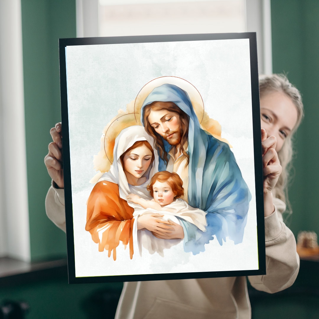 Holy Family Digital Print, Catholic Wall Art, Blessed Family Wall Art ...