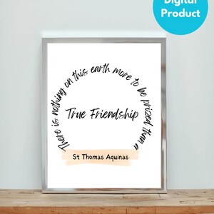 St Thomas Aquinas, Catholic Printable Friendship Quote, Saint Quote ...