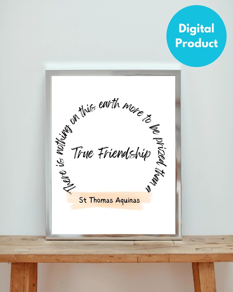 St Thomas Aquinas, Catholic Printable Friendship Quote, Saint Quote ...