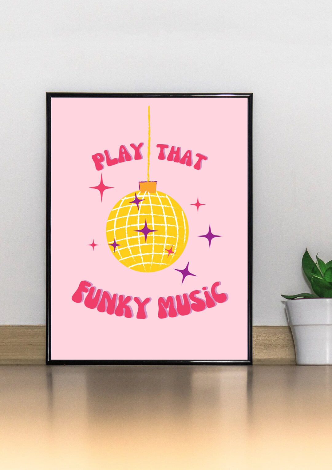 Play That Funky Music | Print | Wall Art | Retro Print | Music Quote ...