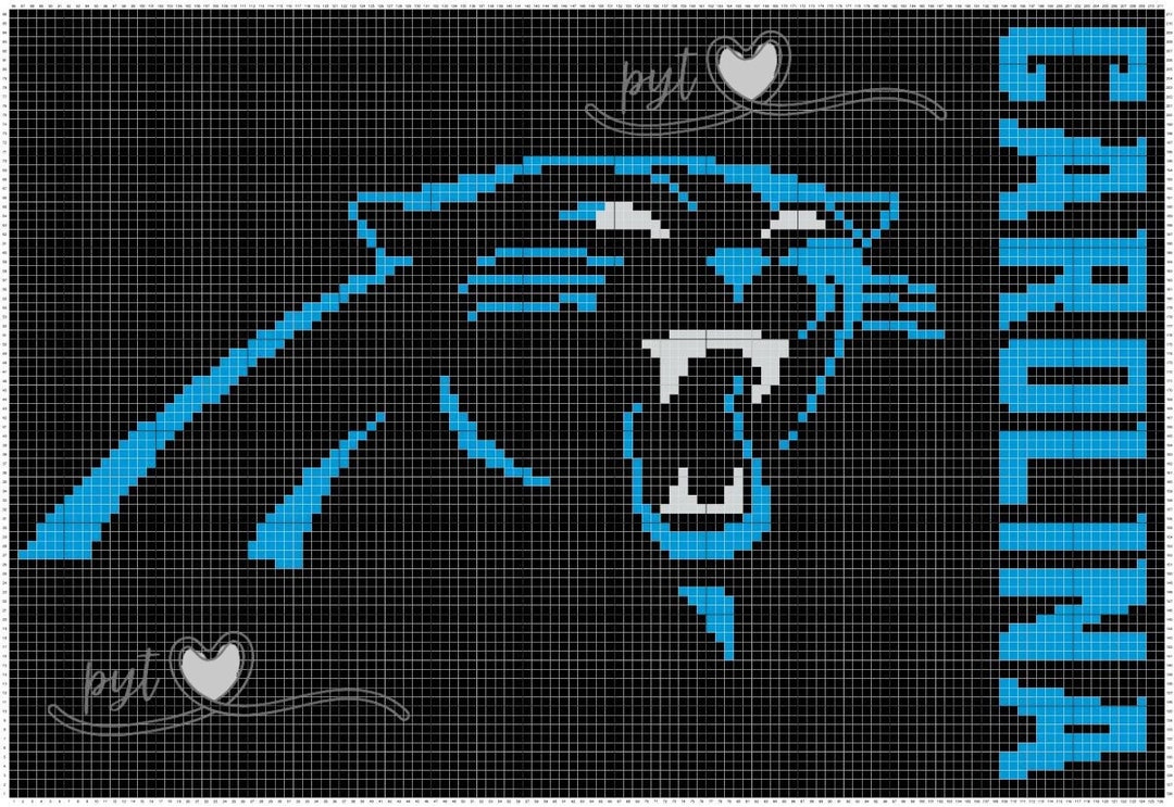 Carolina Panthers C2C Blanket Pattern - Etsy