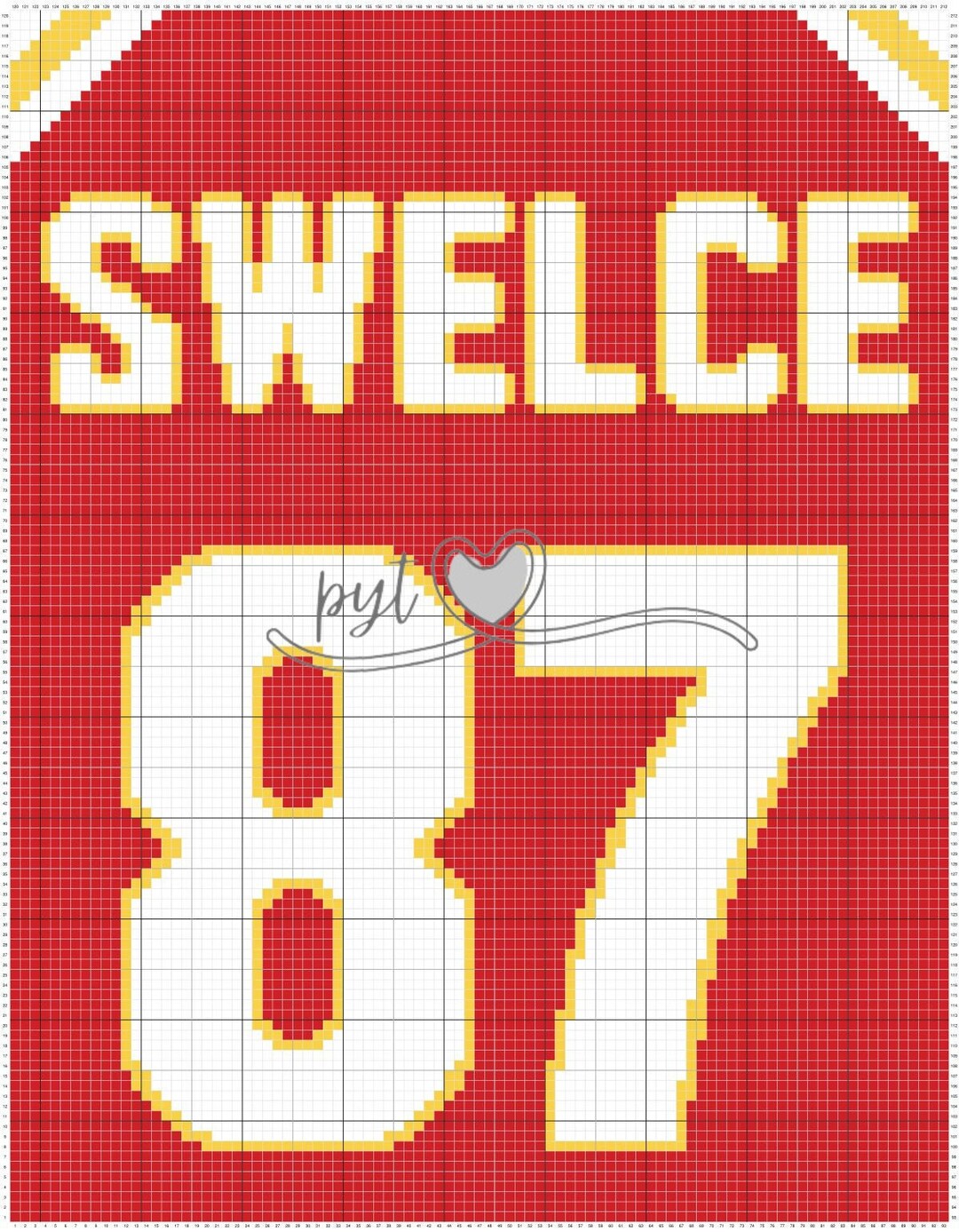 Chiefs Swelce Jersey C2C Blanket Pattern - Etsy