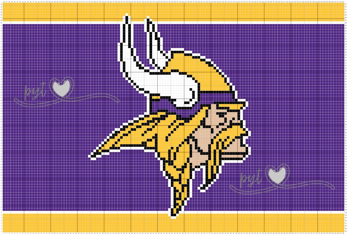 Minnesota Vikings C2C Blanket Pattern - Etsy