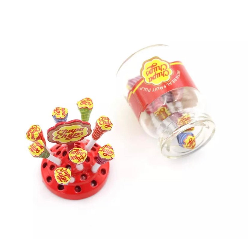 Miniature Lollipops Candy Jar 1:6 Scale Candy Shop Supplies Dollhouse ...